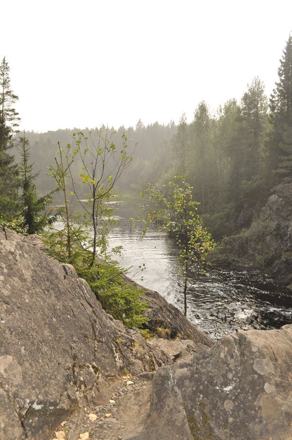 Mountain Low Waterfall with a Rapid Current Stock Photo - Image of ...