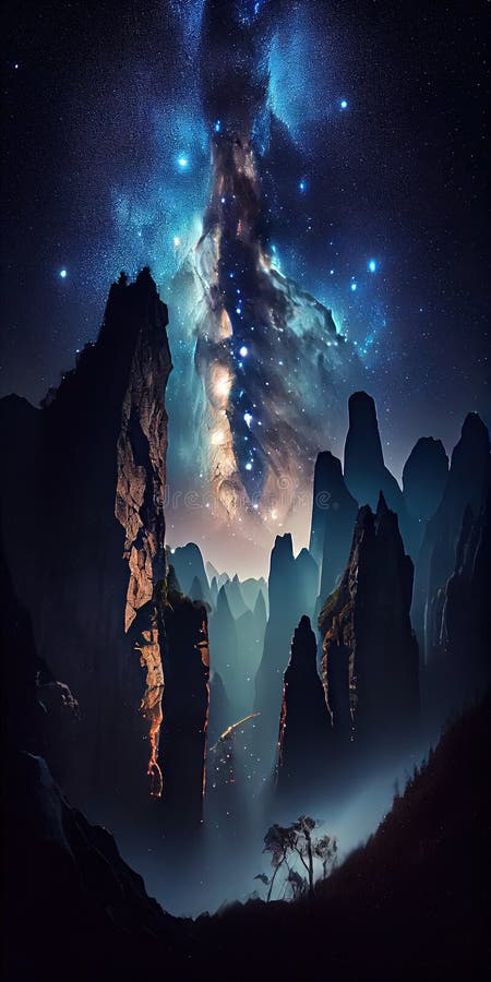 Mountain Luminescent Vertical Background. Ai Generated Stock ...