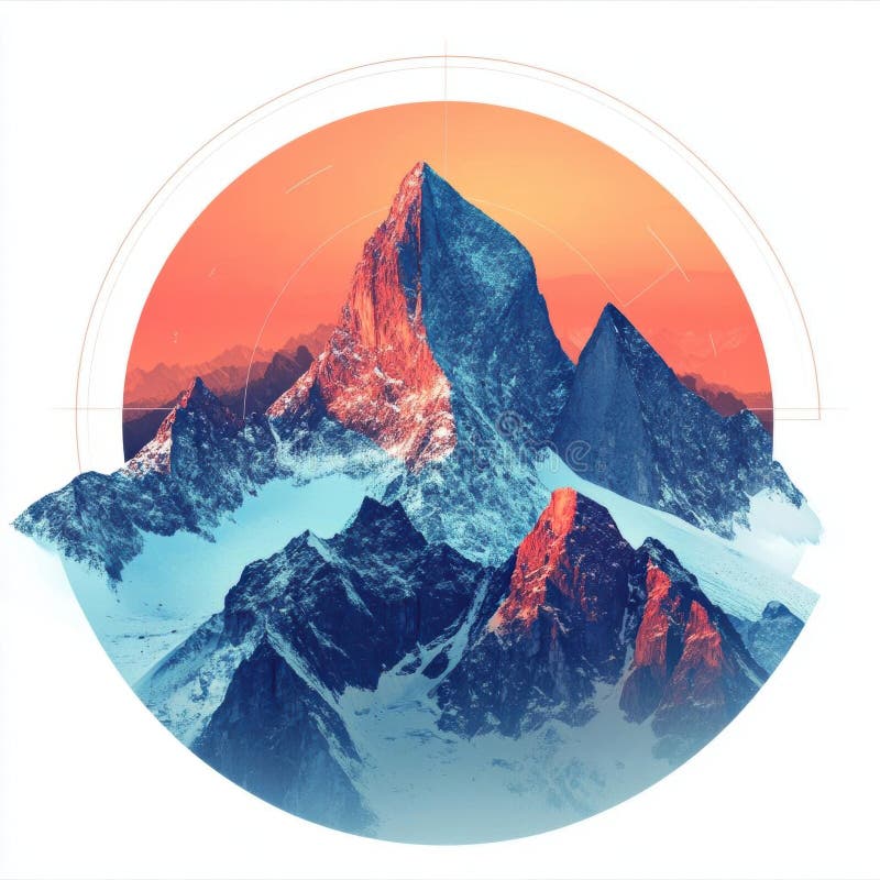 Golden Hour Mountain Range Abstract Landscape Background Texture Design ...