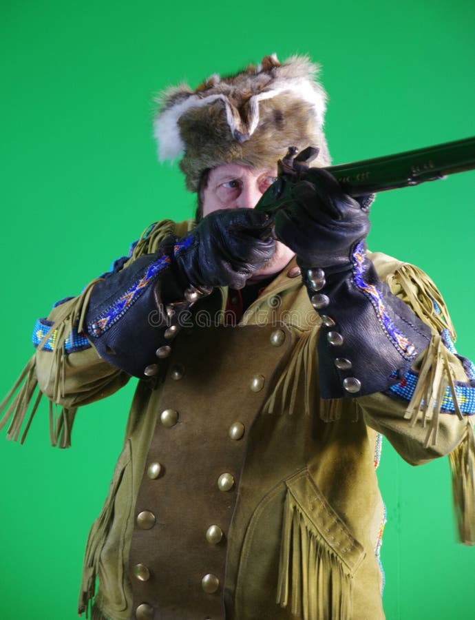 Mountain Man with Muzzle Loader Stock Photo - Image of beaded, bearded ...