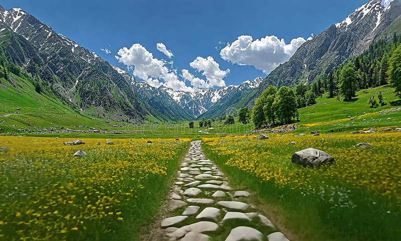 Mountain Meadow Path with Wildflowers Stock Footage - Video of path ...
