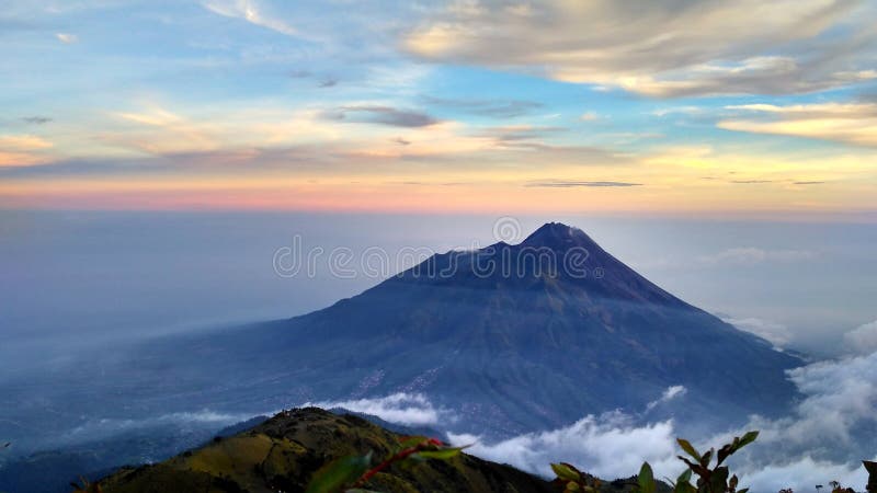 Mountain merbabu via selo stock photo. Image of cool - 300551564