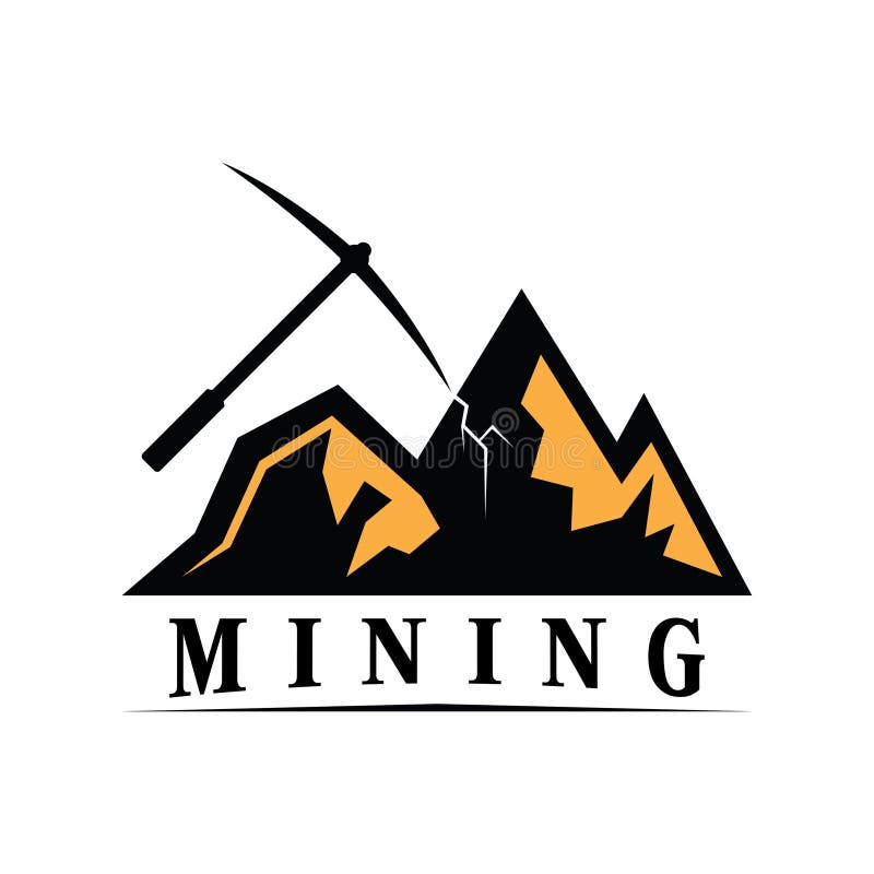 Mountain Mining Logo Silhouette Design Vector Illustration Stock Vector ...