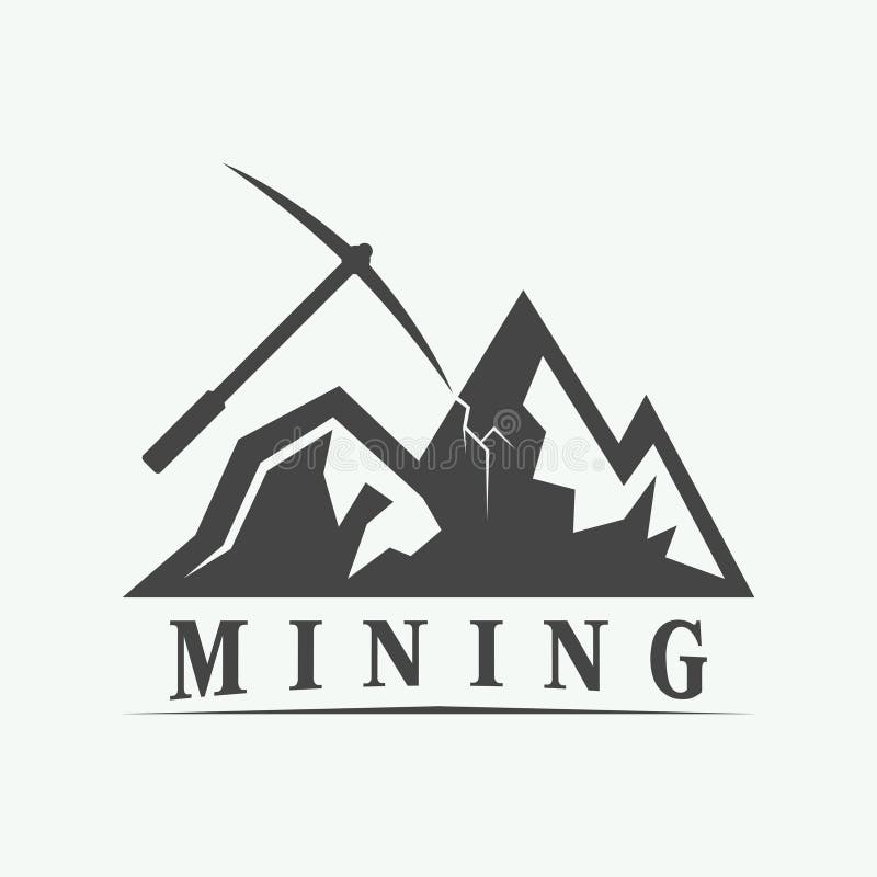 Mountain Mining Logo Silhouette Design Vector Illustration Stock Vector ...