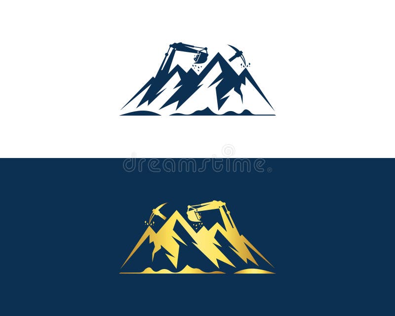 Mountain Mining Logo Template Design. Stock Vector - Illustration of ...