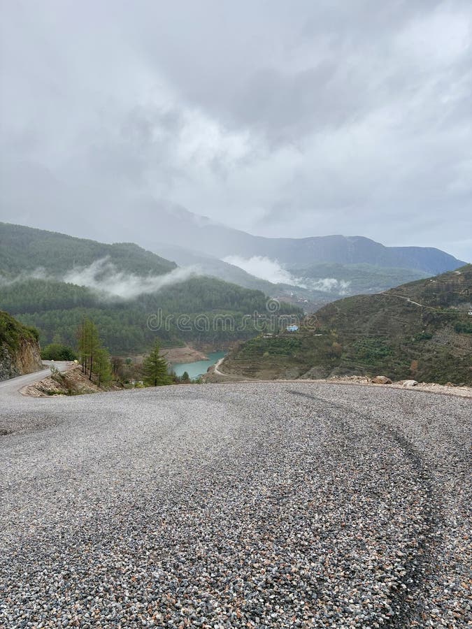 Mountain mist road stock image. Image of landscape, overcast - 353165299