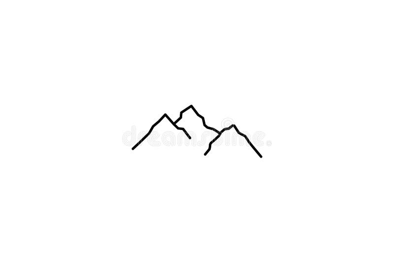 Mountain Mono Line Logo Designs Inspiration Isolated on White ...