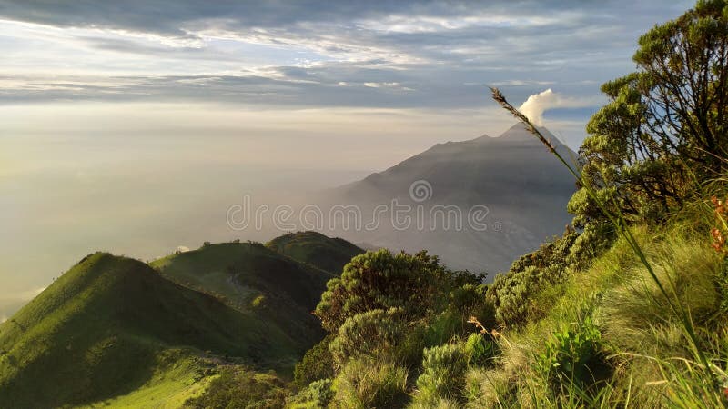 Mountain Morning Green Scenery Stock Photo - Image of nature, cloud ...