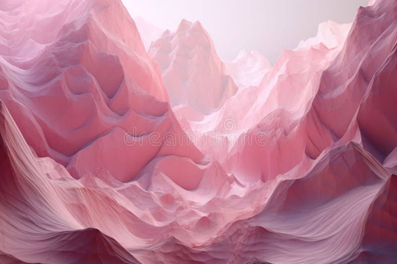 Mountain Mural Rock Formations Painted with Pink Stock Illustration ...