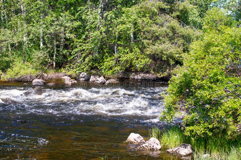 Mountain, Northern Rivers with a Threshold and a Waterfall. Stock Image ...