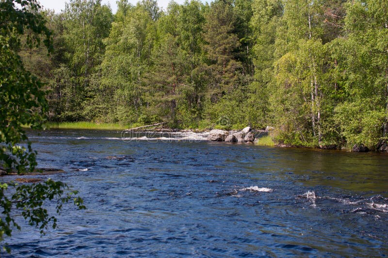 Mountain, Northern Rivers with a Threshold and a Waterfall. Stock Image ...