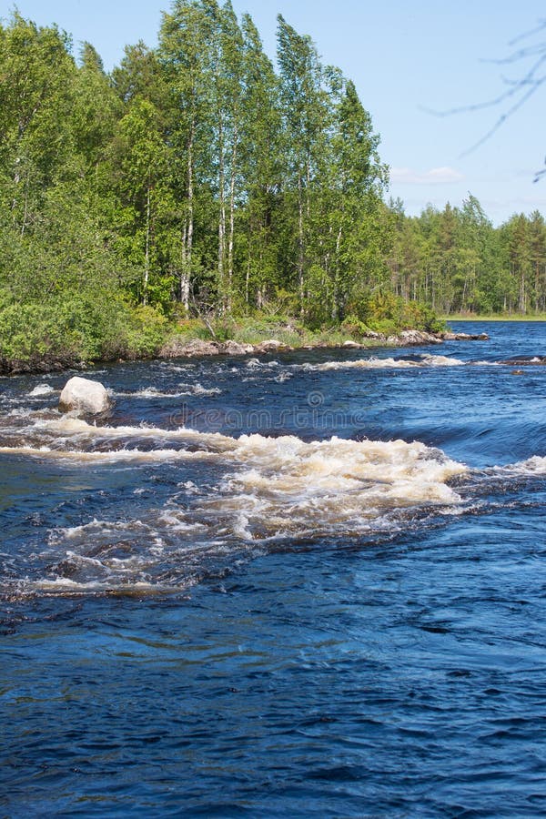 Mountain, Northern Rivers with a Threshold and a Waterfall. Stock Image ...