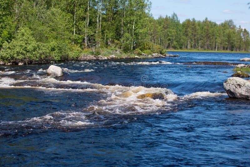 Mountain, Northern Rivers with a Threshold and a Waterfall. Stock Photo ...