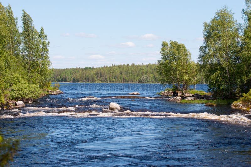 Mountain, Northern Rivers with a Threshold and a Waterfall. Stock Image ...