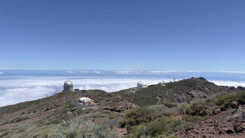 Mountain Observatories Above the Clouds. Stock Image - Image of ...