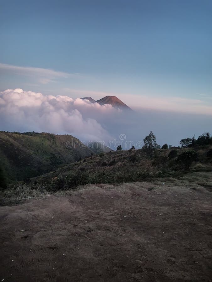 The Mountain on the Opposite Side is Seen Surrounded by Clouds Stock ...
