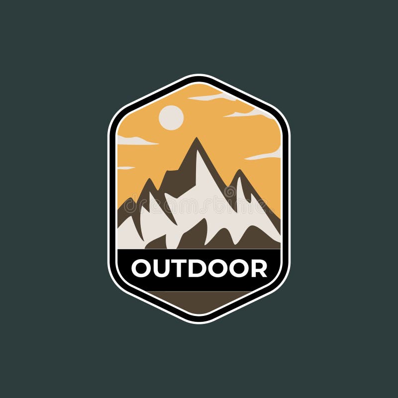 Mountain Outdoor Badge Logo Emblem Vector Illustration Design Stock ...