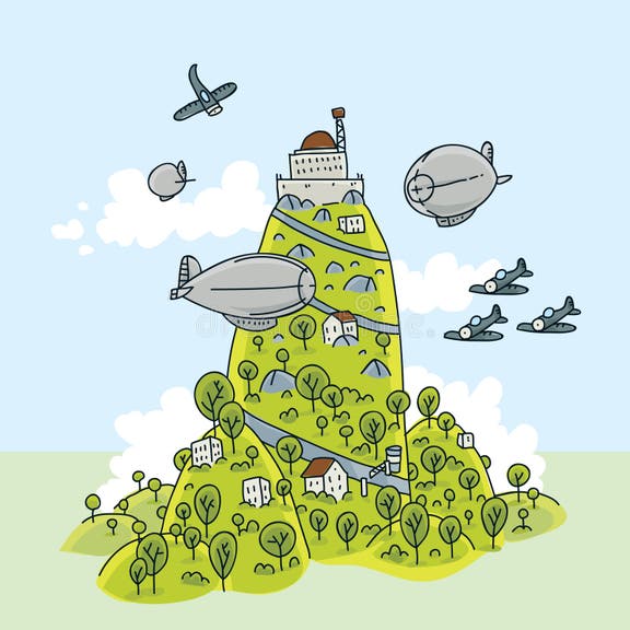 Mountain Outpost stock illustration. Illustration of mountain - 41749040