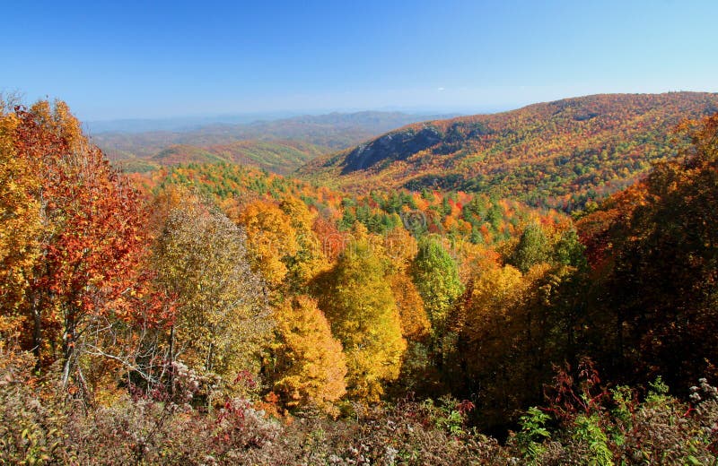 Mountain Overlook in Autumn Stock Photo - Image of distant, mountains ...
