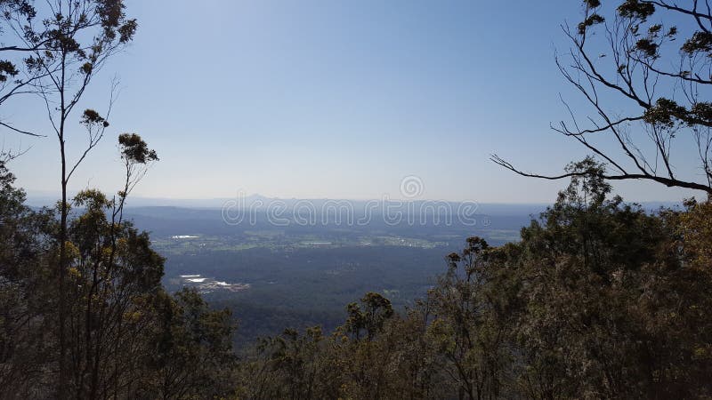 Mountain Overseeing City View Stock Photo - Image of overseeing ...