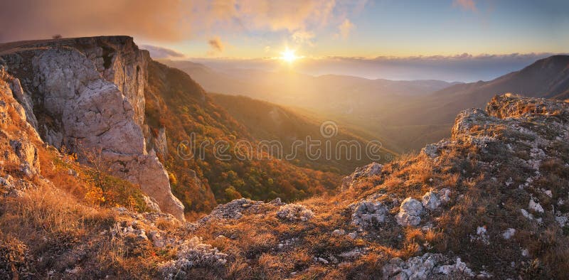 Mountain Panorama Landscape Stock Photo - Image of color, morning: 91083064