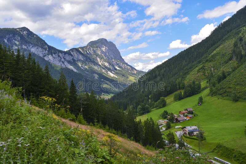 Mountain Panorama Landscape - Mountain Peak with Cloudy, Nice Weather ...