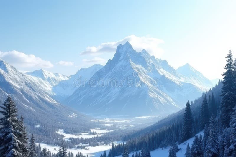 Mountain Panorama stock illustration. Illustration of beauty - 376468265