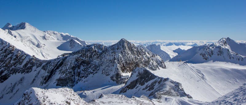 Mountain Panorama in the Stubai Alps Stock Photo - Image of frozen ...