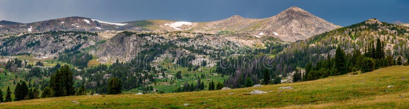 Mountain Panoramic on the Beartooth Pass, Beartooth Highway, Wyoming ...