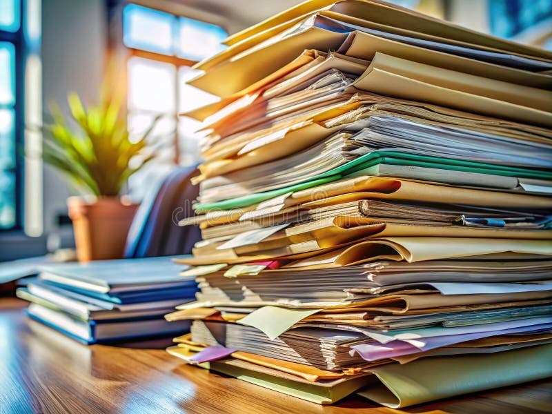 A Mountain of Paperwork Overwhelmed by Administrative Tasks and the ...