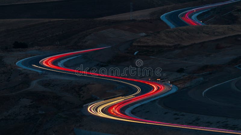 Mountain Pass Road at Night Stock Photo - Image of dangerous, hill ...