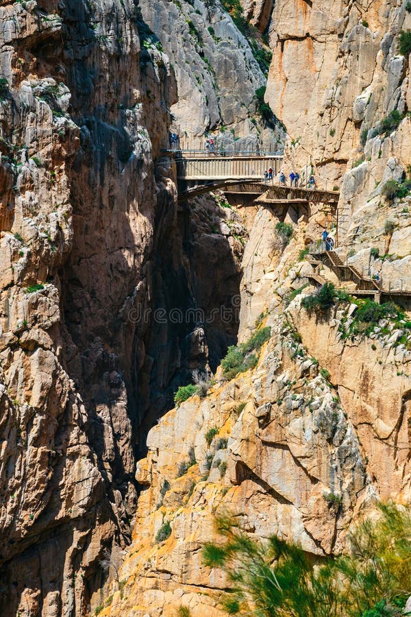 Mountain Path Along Steep Cliffs in Andalusia, Spain Stock Image ...