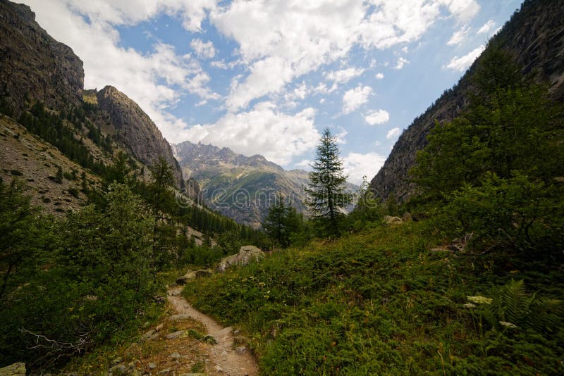 Mountain Path in the French Alps Stock Image - Image of outdoors ...