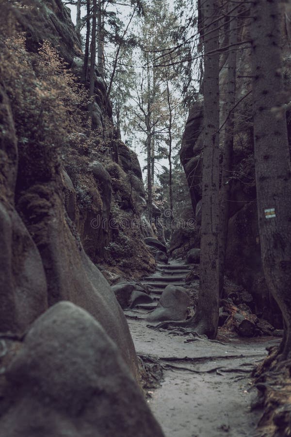 Mountain Path between the Rocks Stock Image - Image of hill, daylight ...