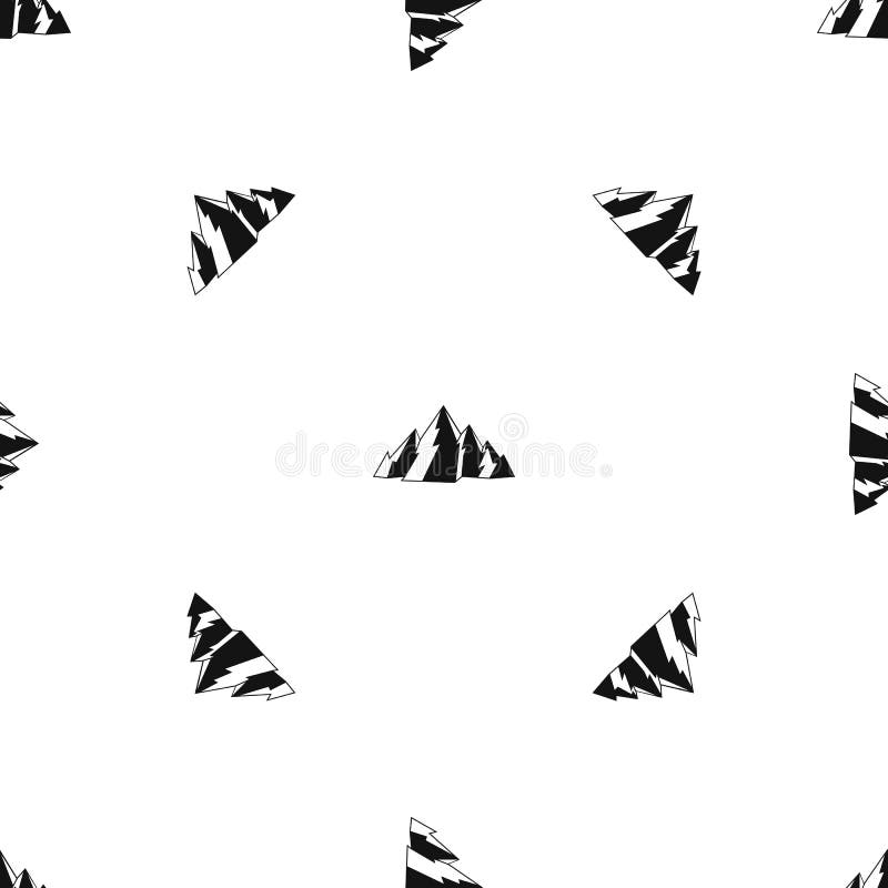 Mountain Pattern Seamless Black Stock Vector - Illustration of ecology ...