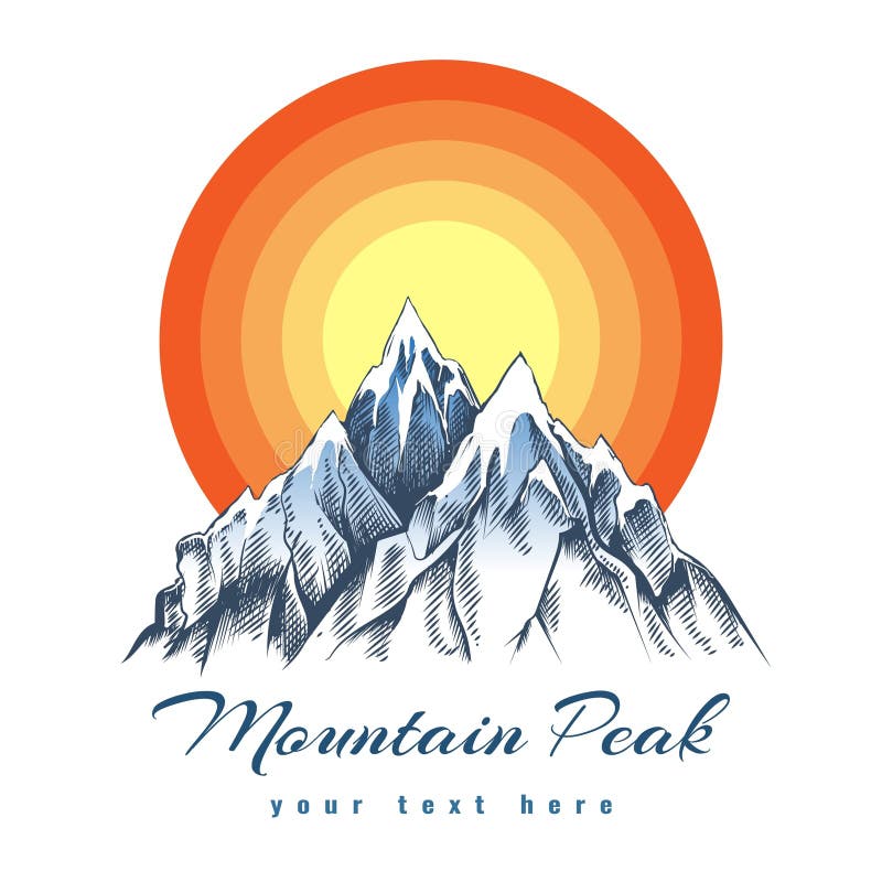 Mountain peak emblem stock vector. Illustration of isolated - 331521654