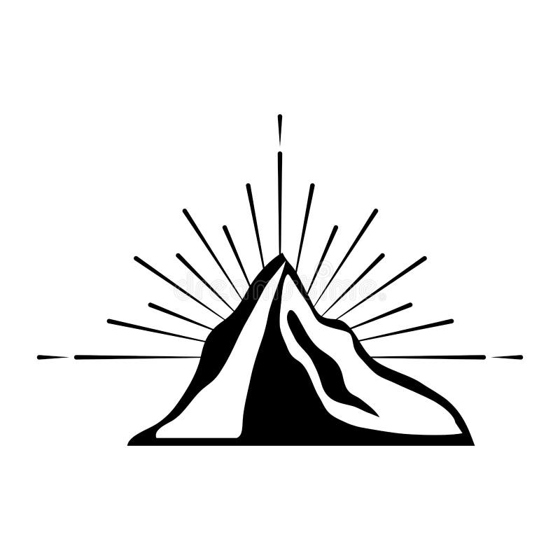 Mountain peak emblem icon stock vector. Illustration of extreme - 92097262