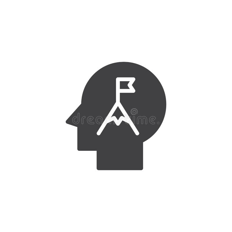 Mountain Peak with Flag in Human Head Vector Icon Stock Vector ...
