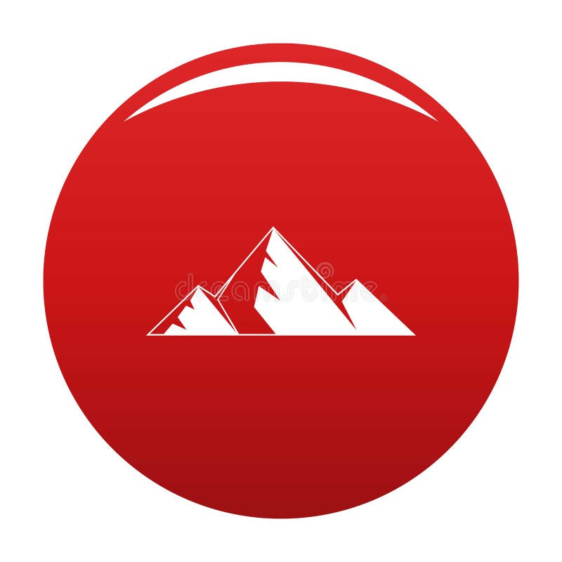 Mountain Peak Icon Vector Red Stock Vector - Illustration of sign ...