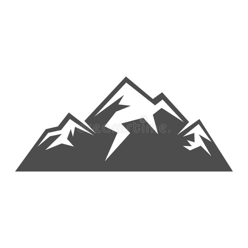 Mountain peak logo design stock illustration. Illustration of rock ...