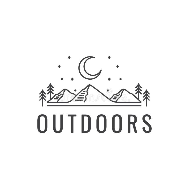 Mountain Peak Outdoor Logo Design Vector Stock Vector - Illustration of ...