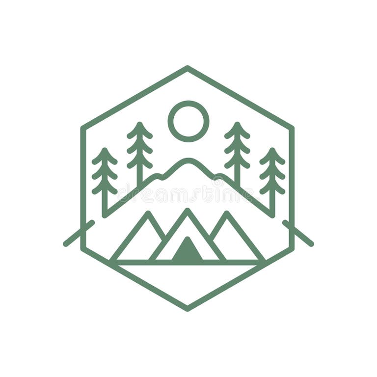 Mountain Peak Outdoor Logo Design Vector Stock Vector - Illustration of ...