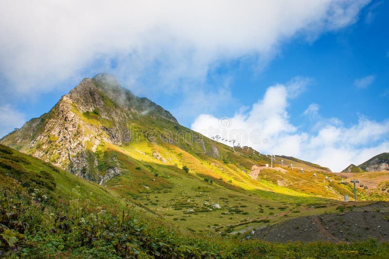 Mountain Peak Range Landscape. Green Mountain Range View Stock Image ...