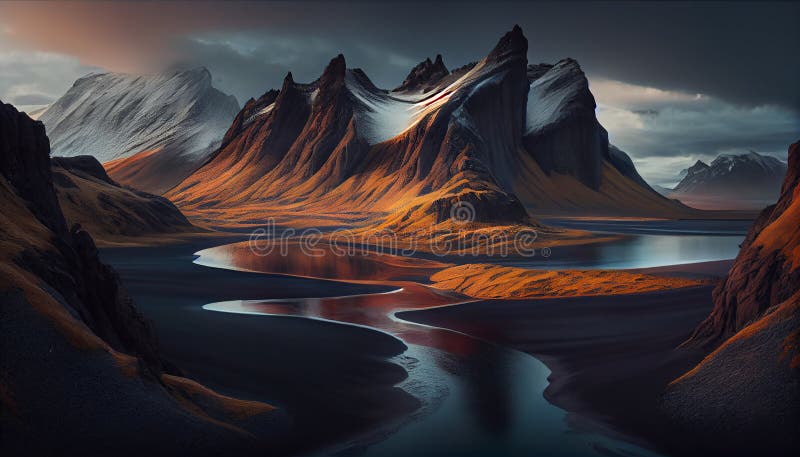 Mountain Peak Rises Majestically Over Eroded Sandstone Cliff ...