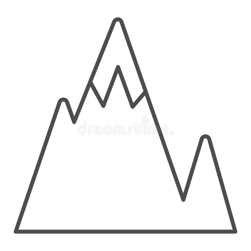 Mountain Peak Line Icon. Hill Vector Illustration Isolated on White ...