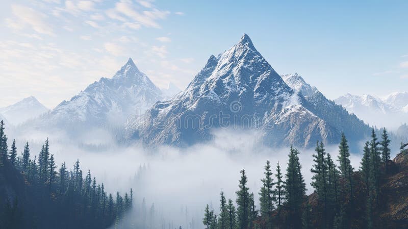 Mountain Peaks with Morning Mist.. Stock Photo - Image of summit ...
