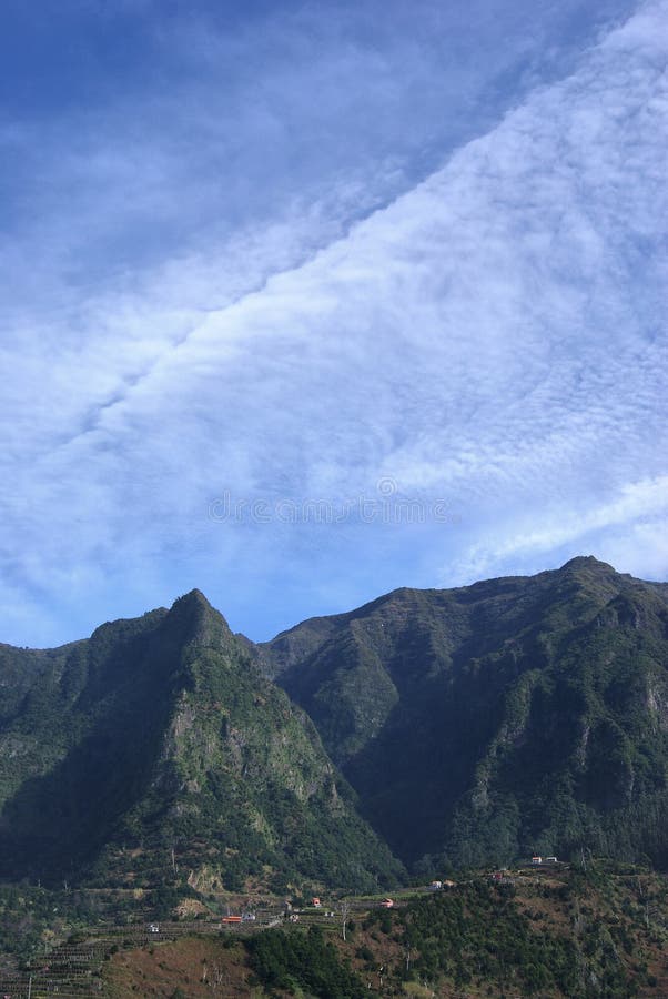 Mountain Peaks with Ripped Sky Stock Image - Image of alpine, ripped ...