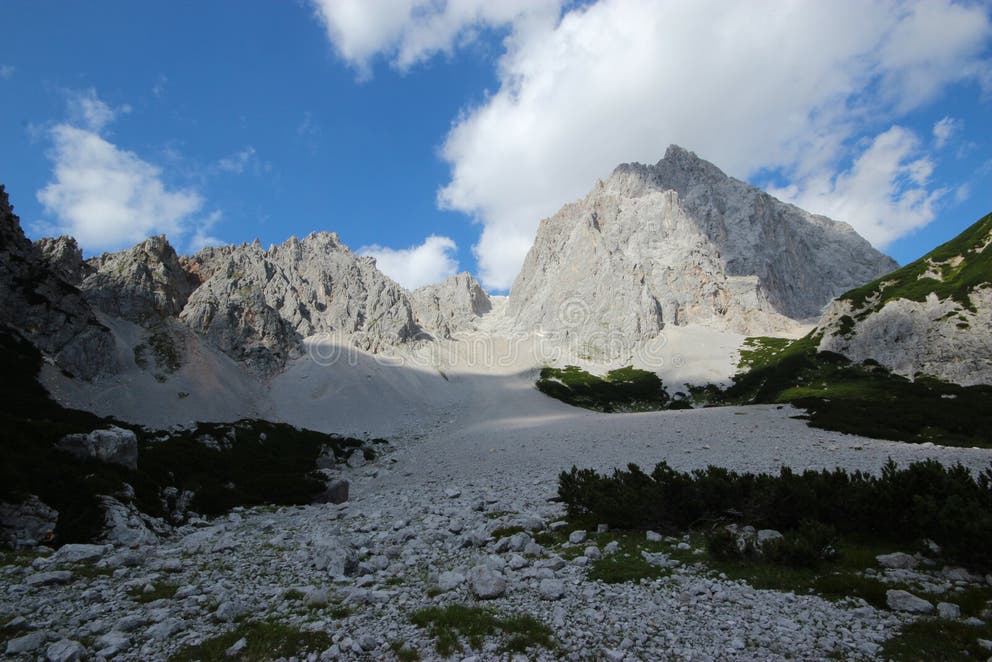 Mountain Peaks and Rubble Fields,typical Peaks of the Alps. Stock Photo ...