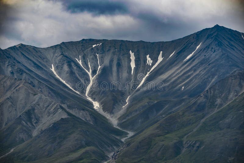 Mountain Peaks in Summer, Alaska Stock Photo - Image of valley, stream ...