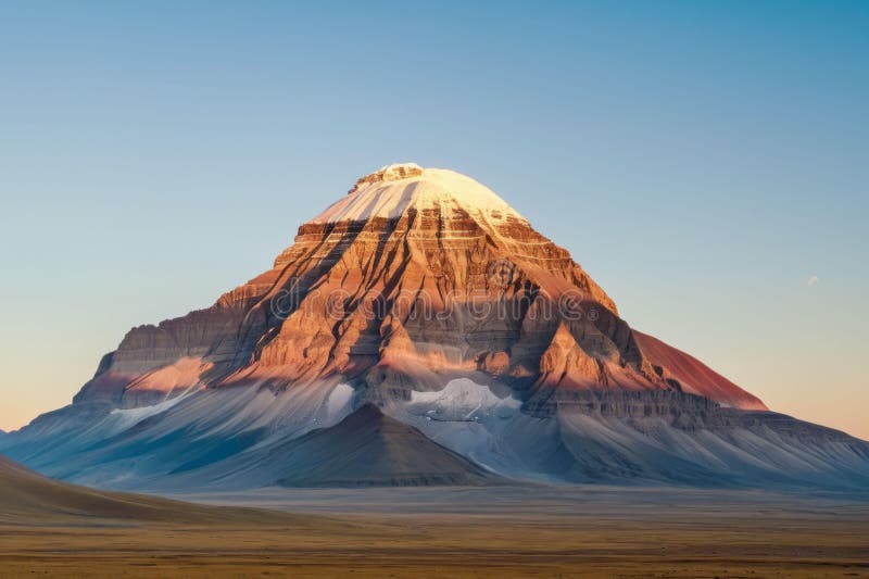 Dawn at Mount Kailash with Pastel Fall Sky Stock Illustration ...